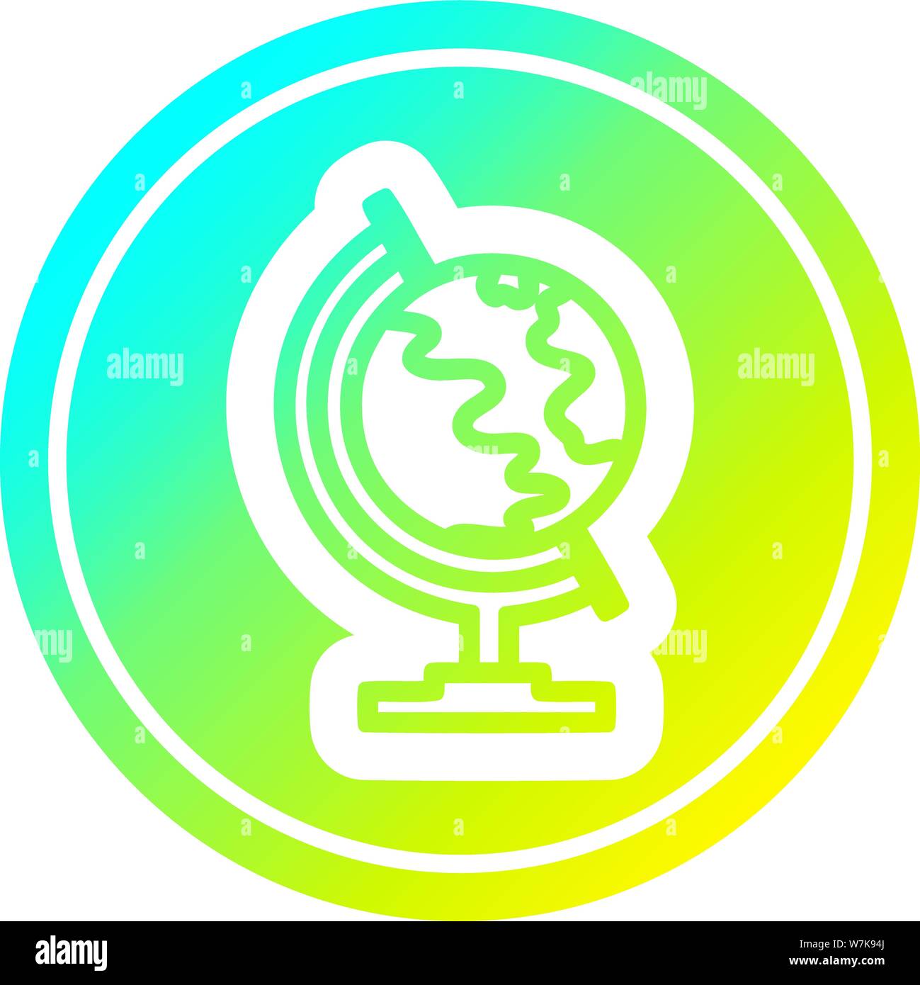 globe map circular icon with cool gradient finish Stock Vector Image ...