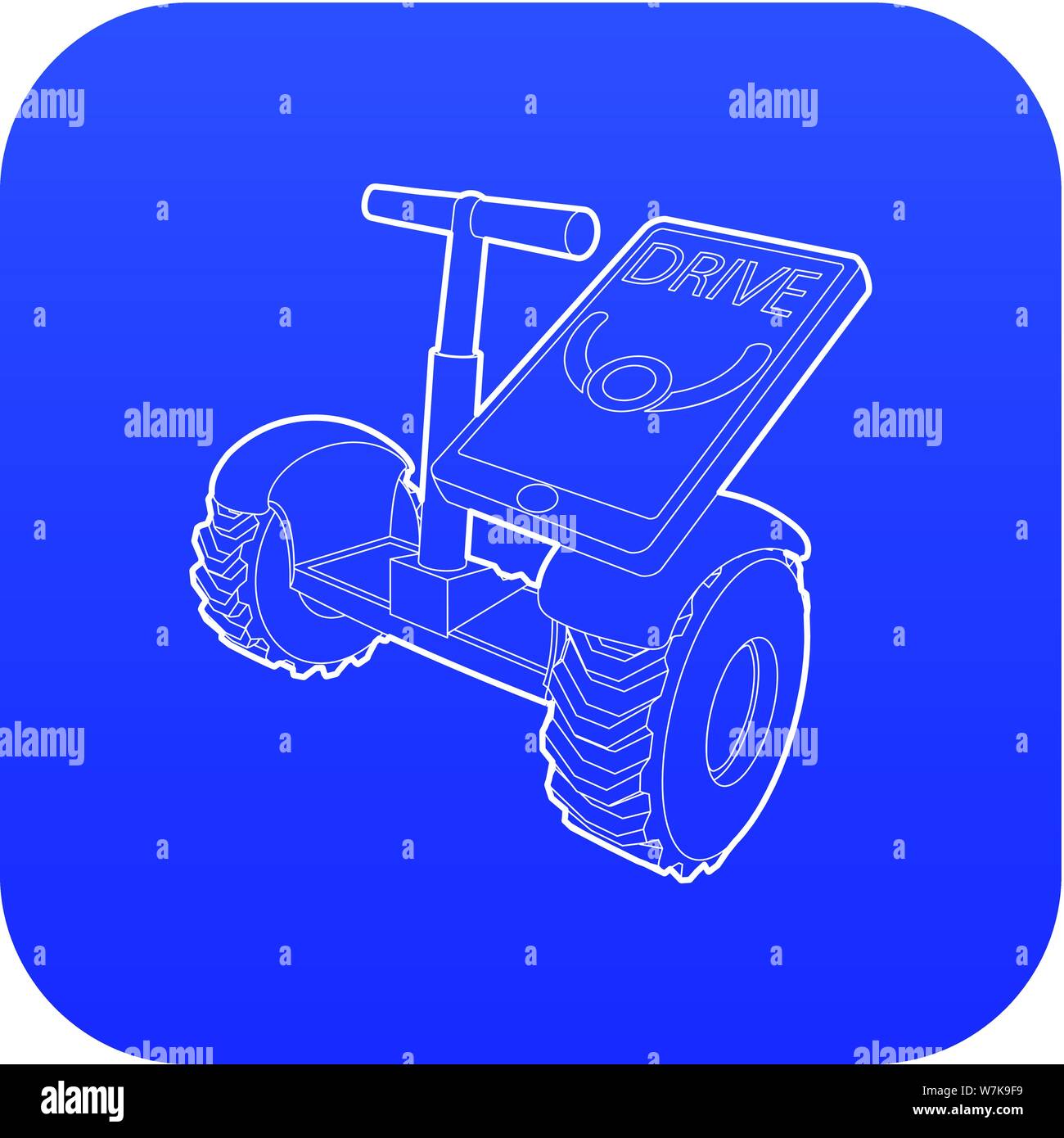 Drive on segway icon blue vector Stock Vector Image & Art - Alamy