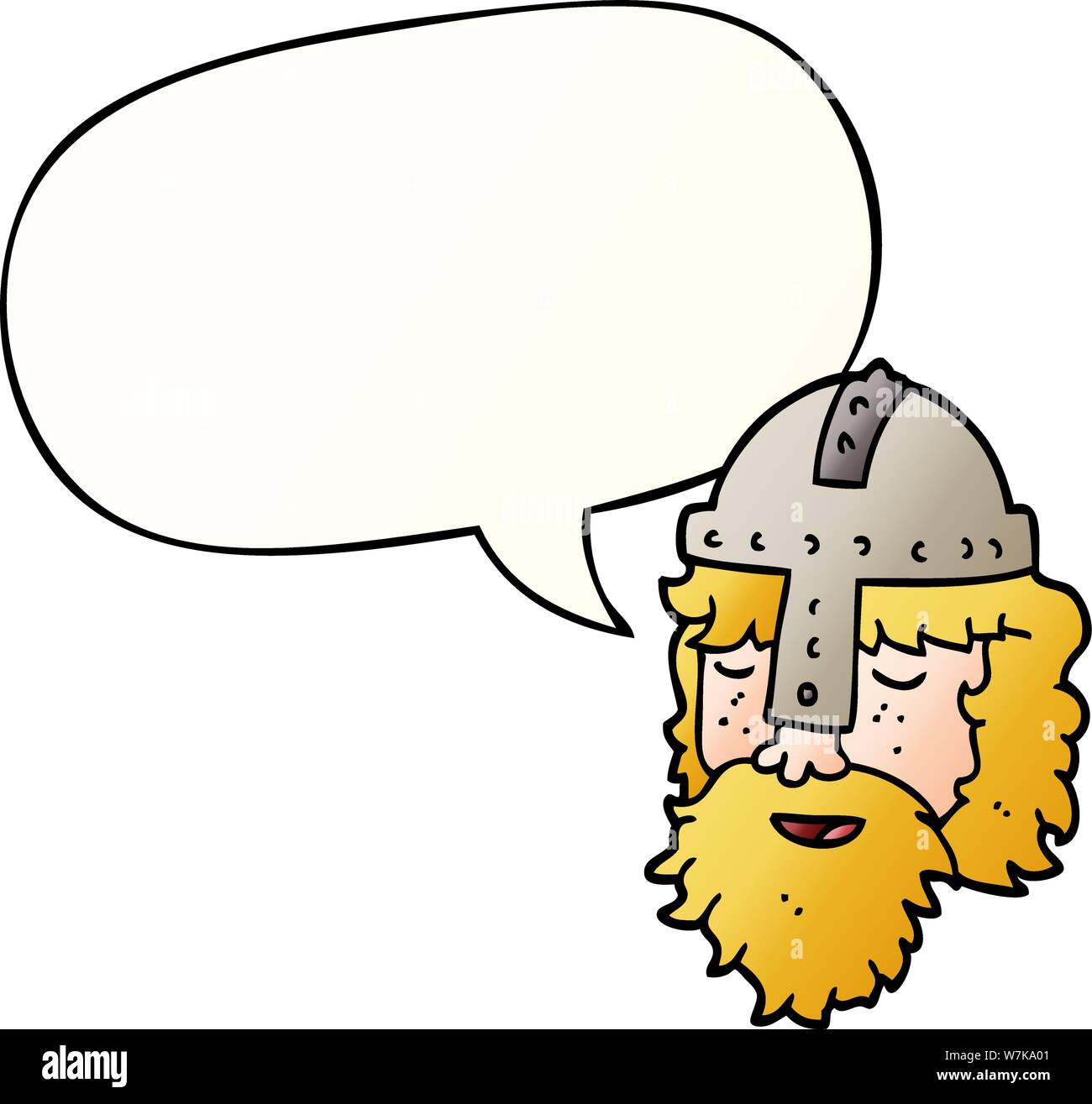 cartoon viking face with speech bubble in smooth gradient style Stock ...