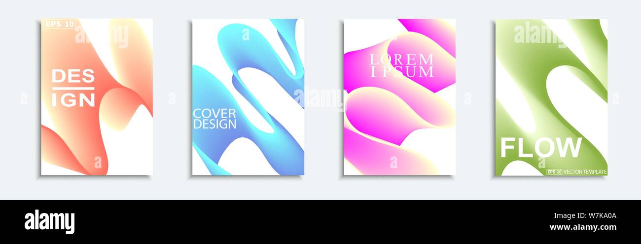 Set Vector Illustration Of Bright Color Abstract Pattern Background With Line Gradient Texture