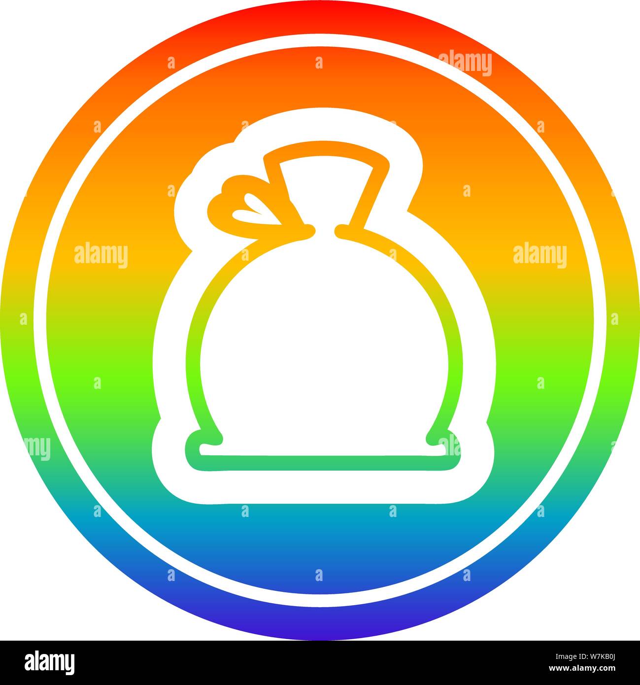 bulging sack circular icon with rainbow gradient finish Stock Vector ...