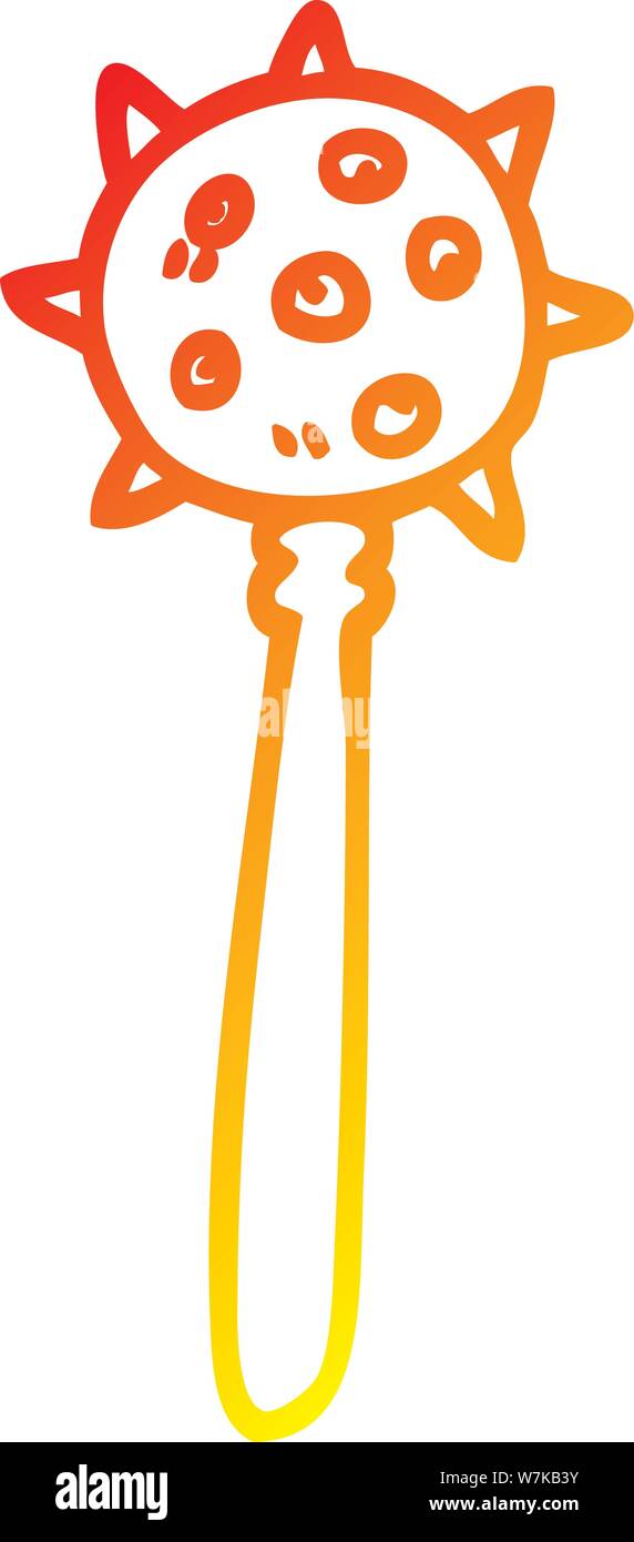 warm gradient line drawing of a cartoon medieval mace Stock Vector ...