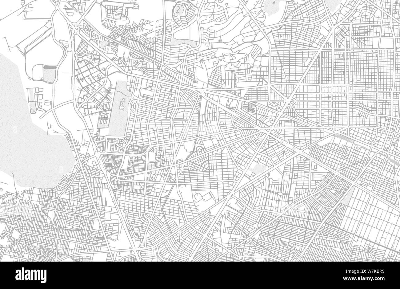 Zapopan, Jalisco, Mexico, bright outlined vector map with bigger and ...