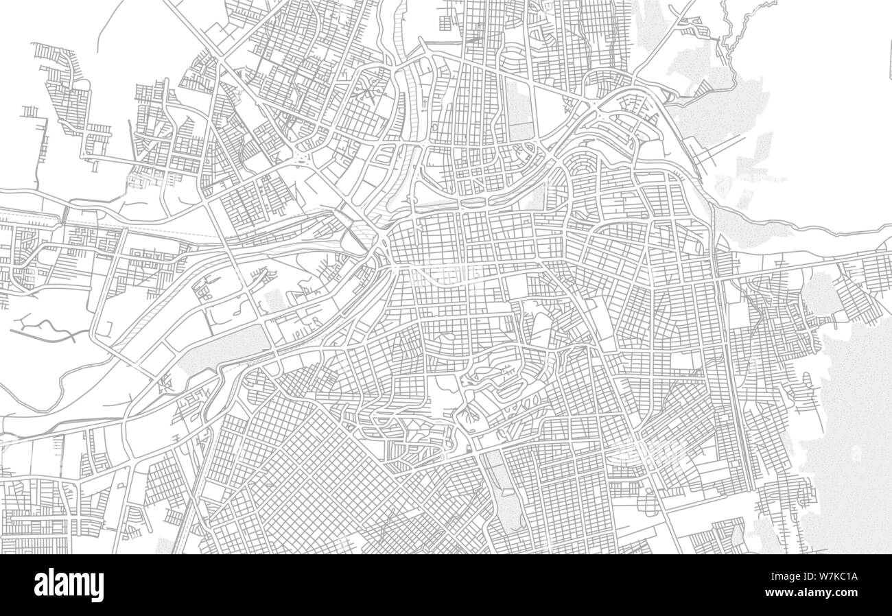 Culiacán, Sinaloa, Mexico, bright outlined vector map with bigger and ...