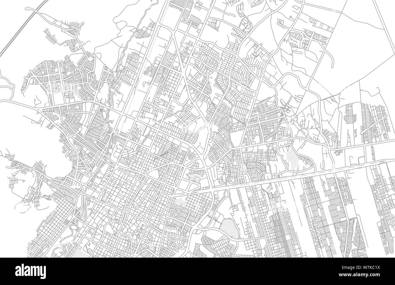 Saltillo, Coahuila, Mexico, bright outlined vector map with bigger and ...
