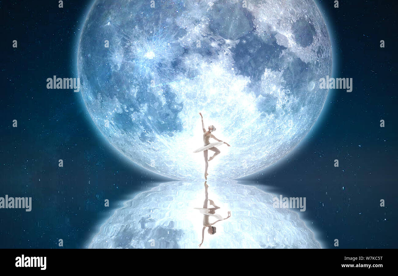 Ballet Dancer in the moon Stock Photo - Alamy