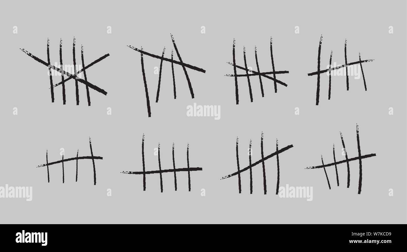 Prison symbols, Jail tally marks. Hand drawn Lines or sticks, strokes ...