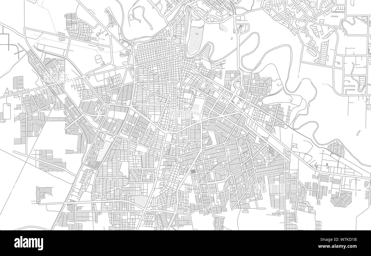 Matamoros, Tamaulipas, Mexico, bright outlined vector map with bigger ...