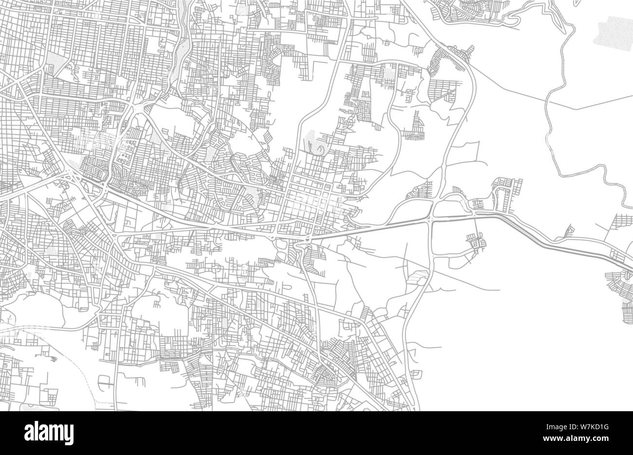 Tonalá, Jalisco, Mexico, bright outlined vector map with bigger and ...
