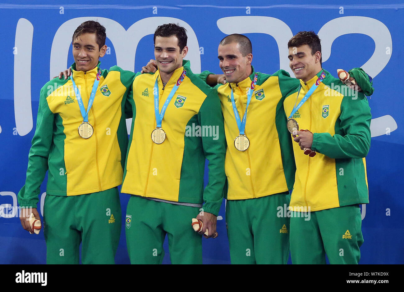 Lima, Peru. 06th Aug, 2019. Brazil relay team wins 4 x 100 gold medal ...