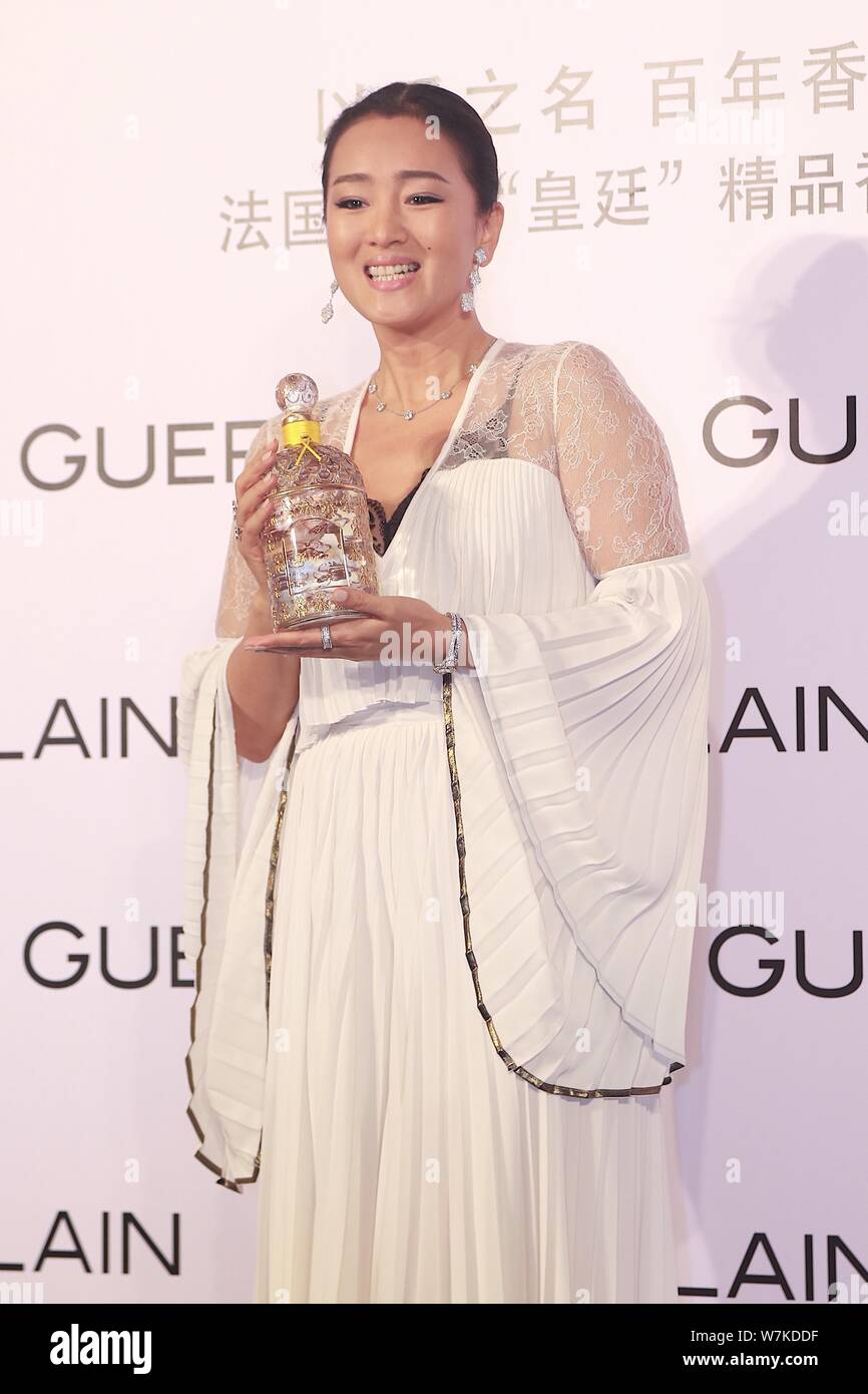 Chinese actress Gong Li attends a promotional event for Guerlain ...