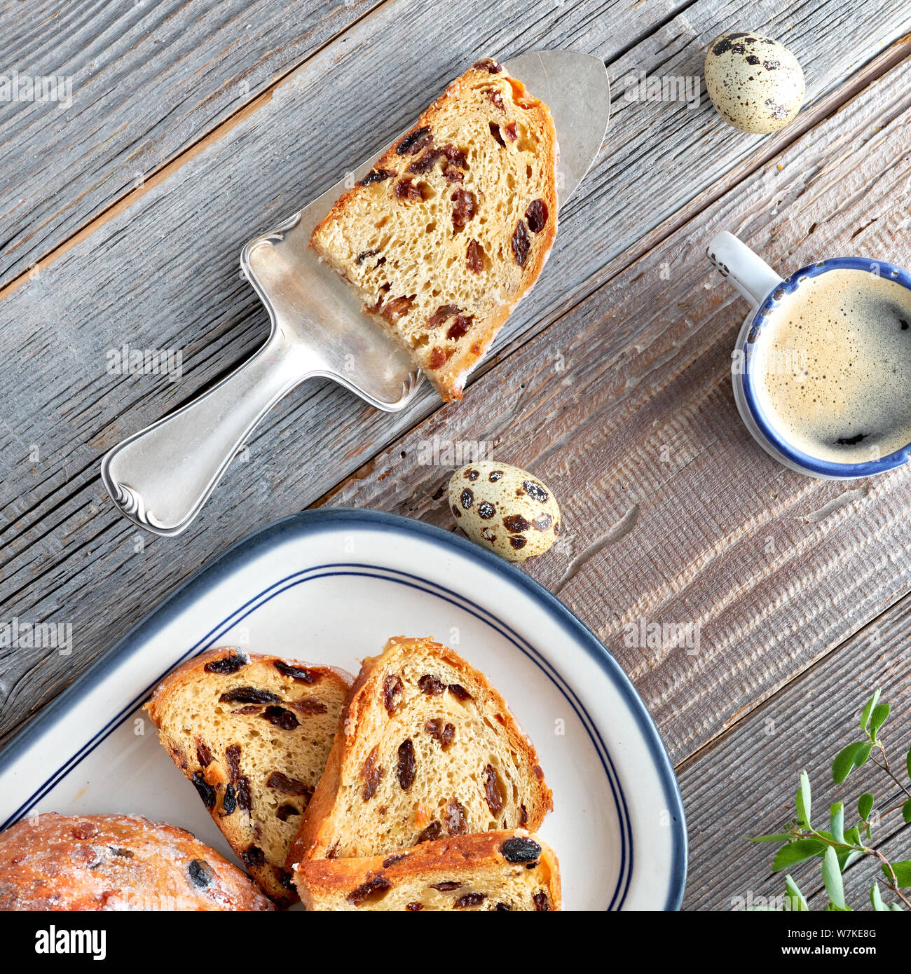 Easter Bread (Osterbrot in German). Square composition, top view of ...