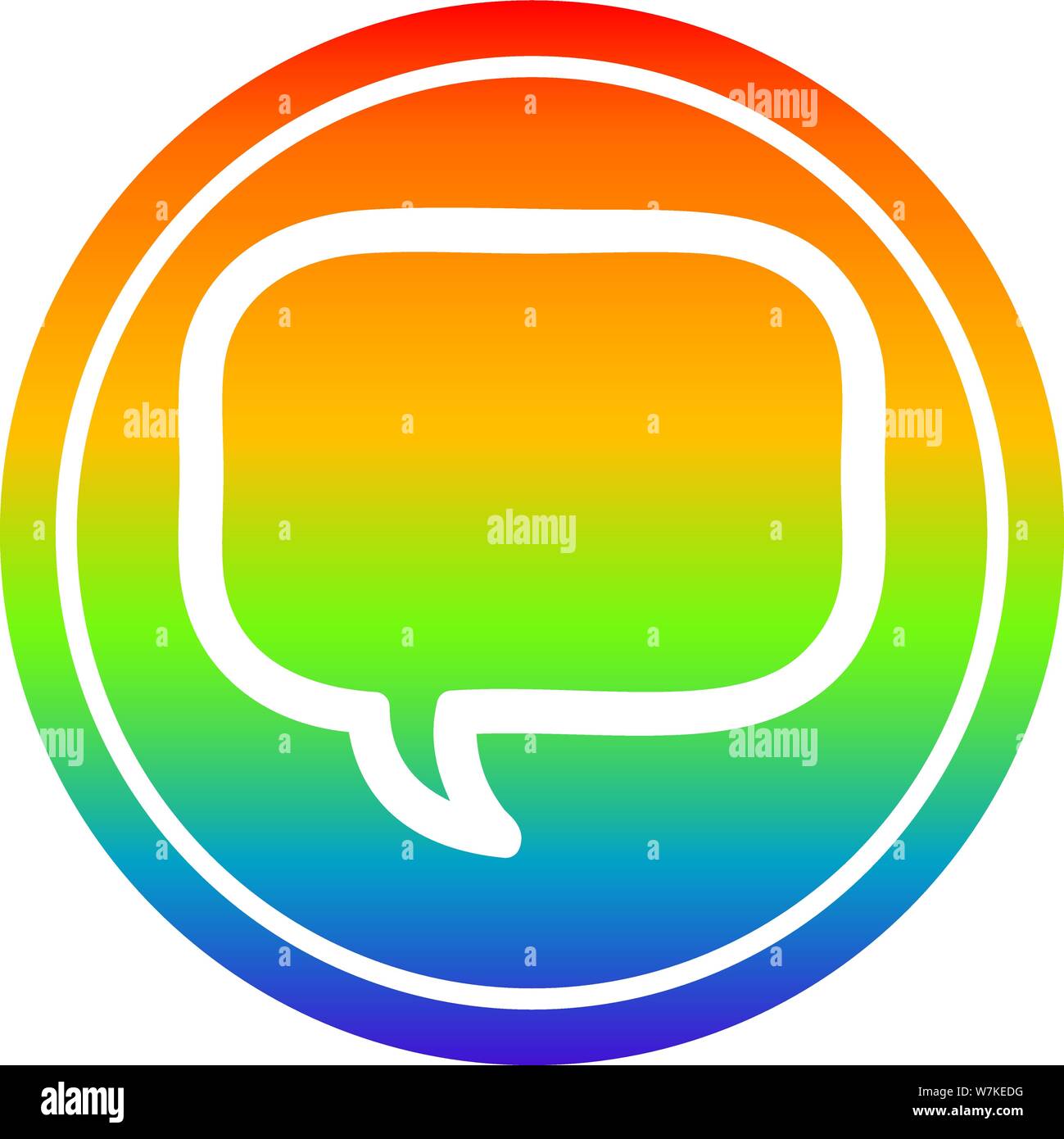 speech bubble circular icon with rainbow gradient finish Stock Vector ...