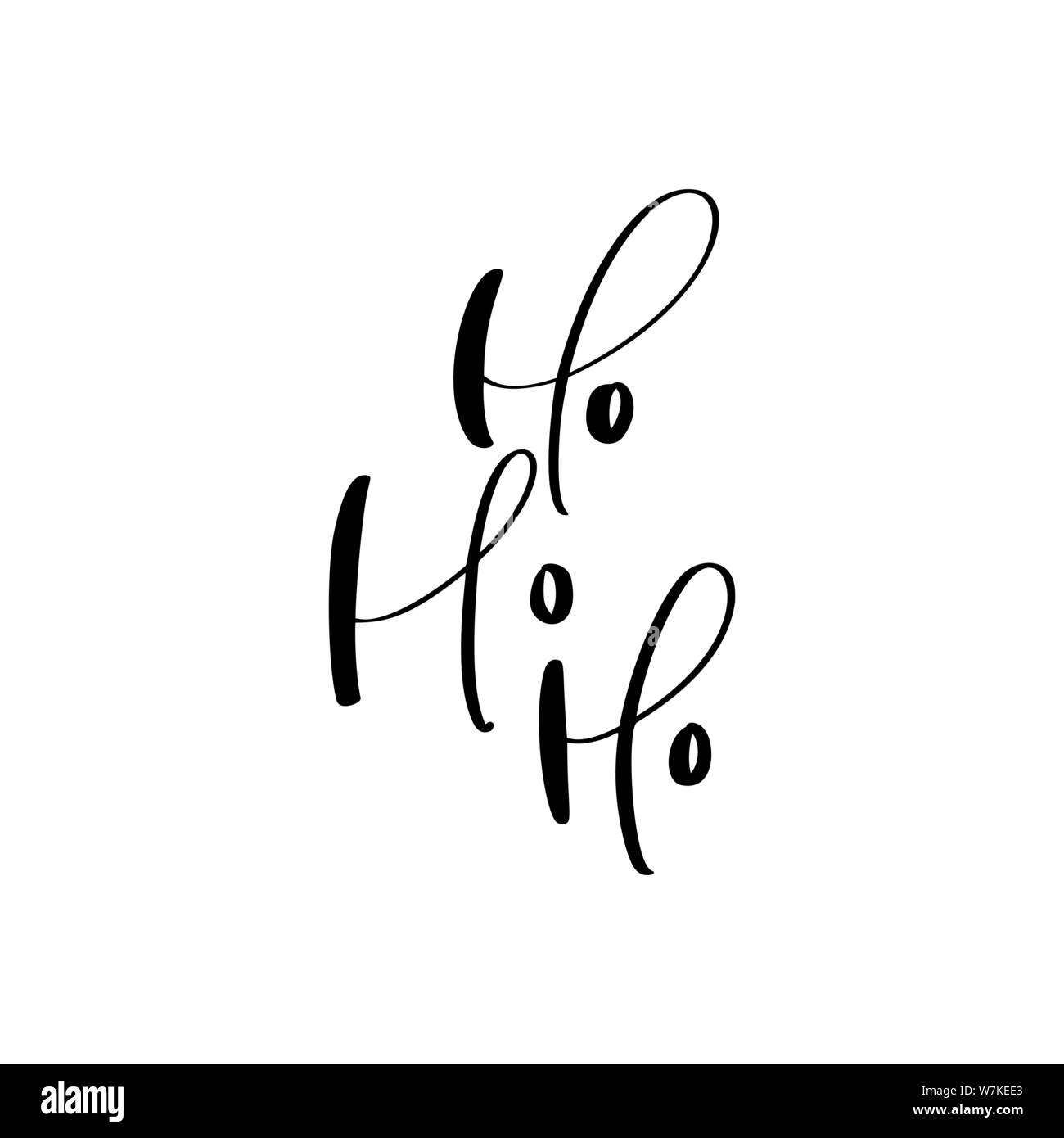 Ho ho ho vector text Christmas Calligraphic Lettering design card ...