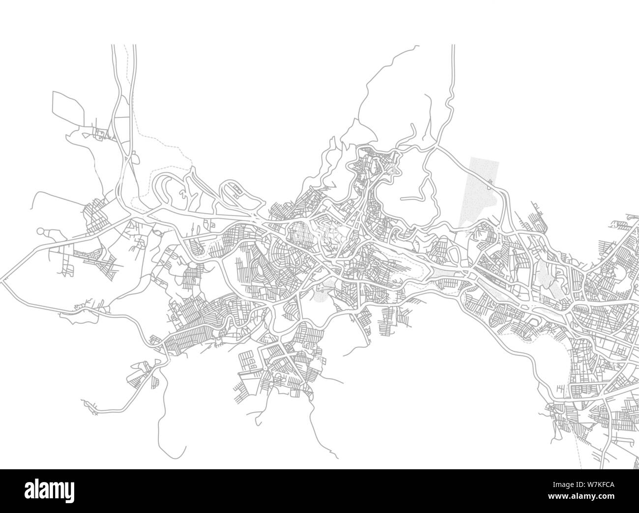 Zacatecas, Zacatecas, Mexico, bright outlined vector map with bigger ...