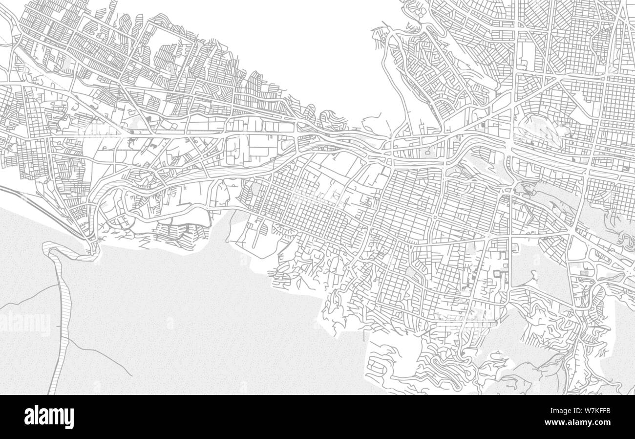 San Pedro Garza García, Nuevo León, Mexico, bright outlined vector map ...