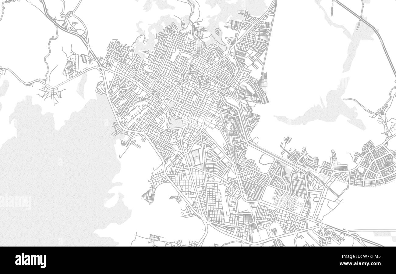 Tepic, Nayarit, Mexico, bright outlined vector map with bigger and ...