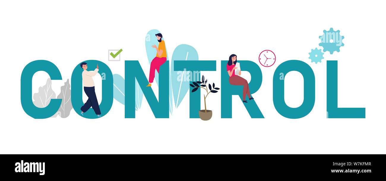 Business concept vector illustration of a human control Stock Vector ...