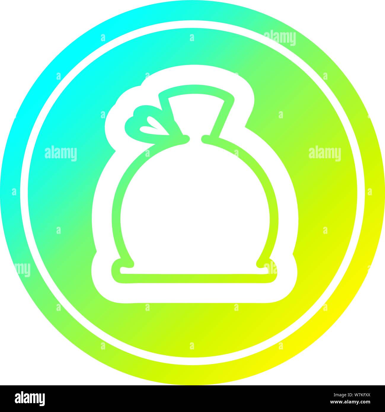 bulging sack circular icon with cool gradient finish Stock Vector Image & Art - Alamy