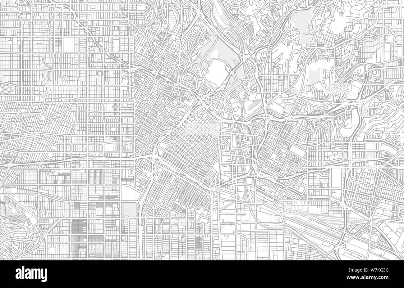 Los Angeles, California, USA, bright outlined vector map with bigger ...
