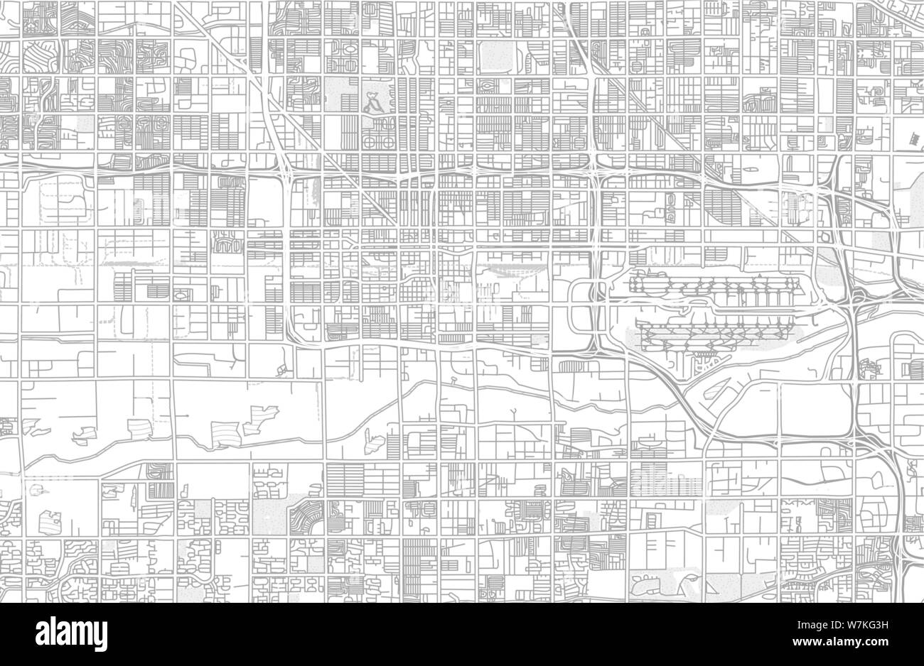 Phoenix, Arizona, USA, bright outlined vector map with bigger and minor ...