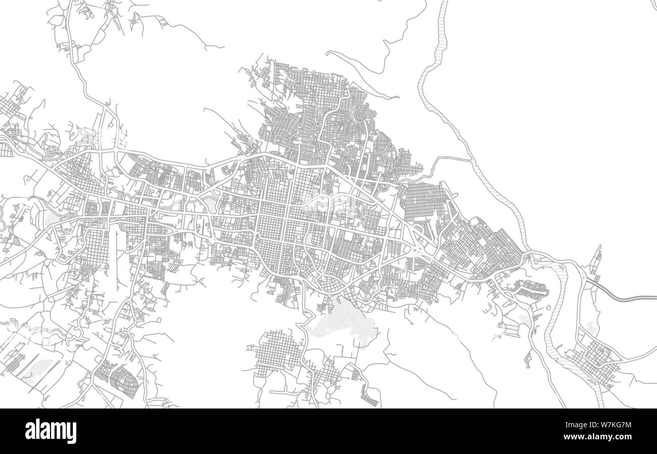 Tuxtla Gutiérrez, Chiapas, Mexico, bright outlined vector map with ...