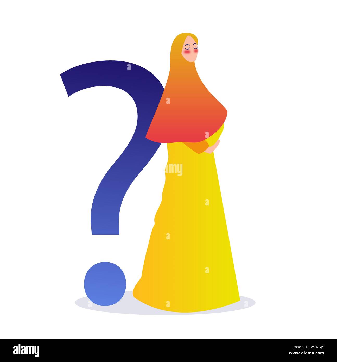 Illustration of a Pregnant Muslim Girl Wearing Hijab have question ...