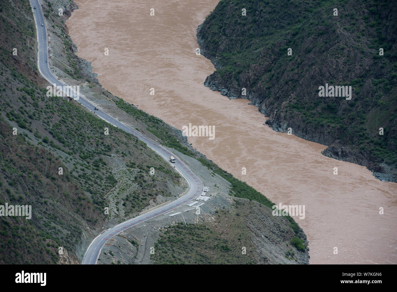Landscape of the U-shaped First Bend of Jinsha River (Jinshajiang River ...