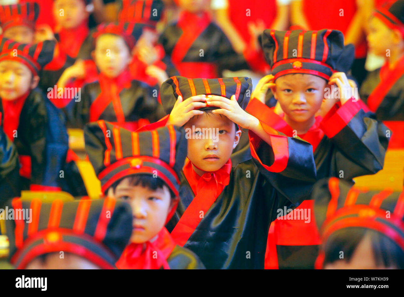 New first-graders attend a first writing ceremony in Foshan city, south ...