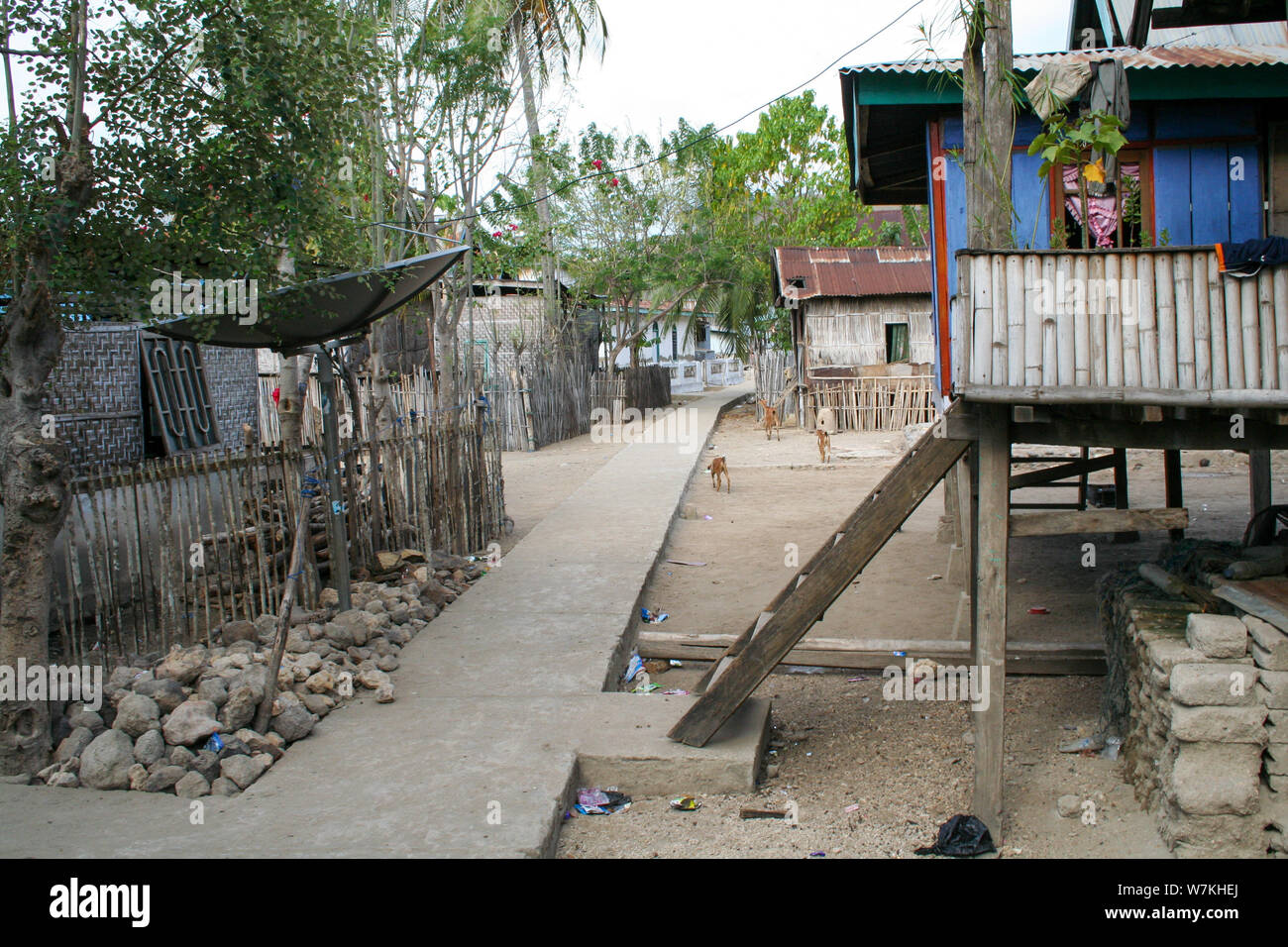 Wooden houses of remote Asian fishing village Stock Photo - Alamy