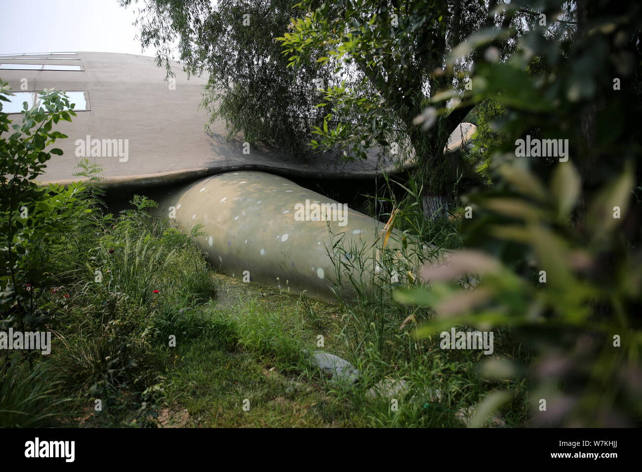 --FILE--View of a pavilion featuring the shape of a giant turtle on the ...