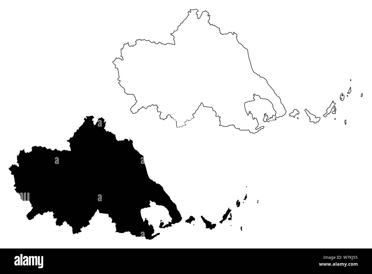 Thessaly Region (Greece, Hellenic Republic, Hellas) map vector ...