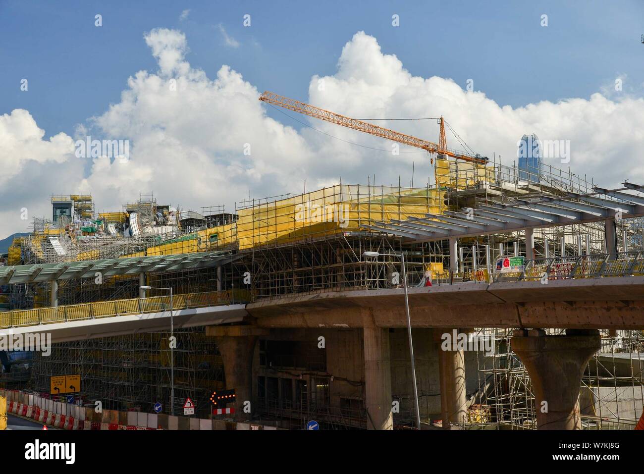 View of the construction site of the West Kowloon terminus on the Hong Kong Section of the ...