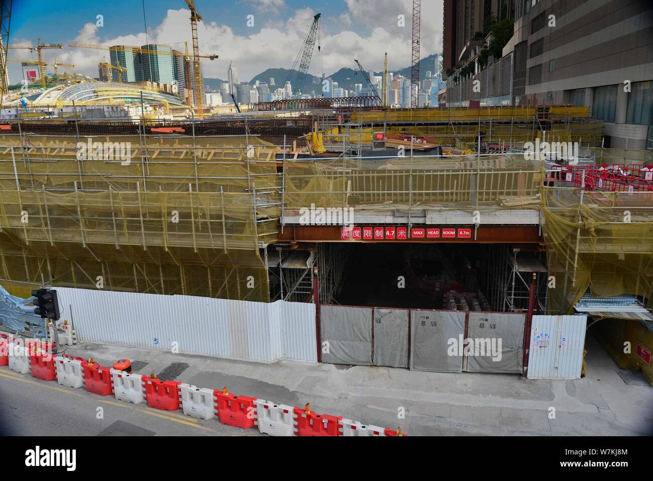 View of the construction site of the West Kowloon terminus on the Hong Kong Section of the ...