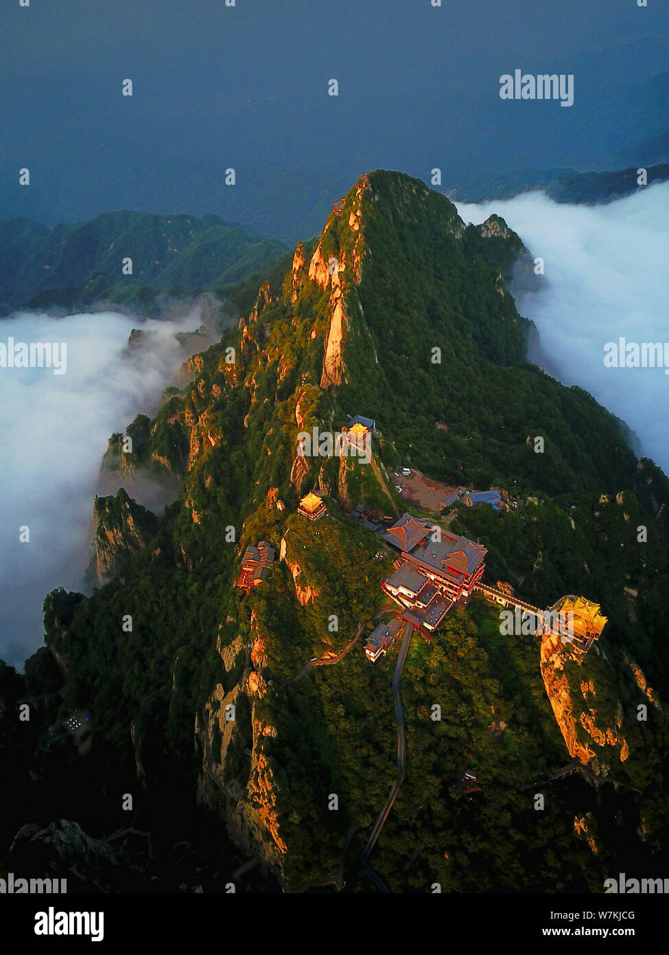 Aerial view of the Laojun Mountain, once the retreat of Lao-Tzu, also ...