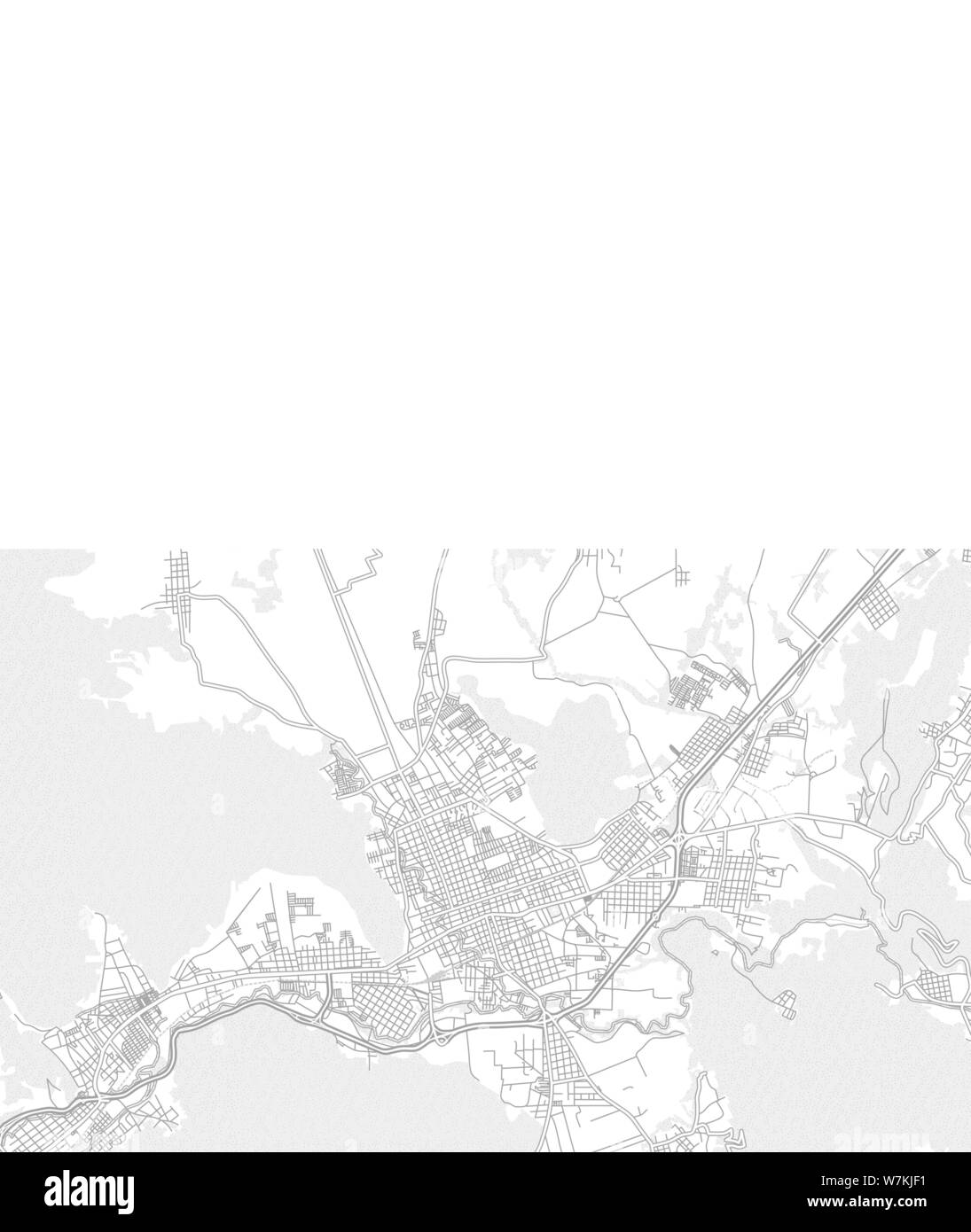 Orizaba, Veracruz, Mexico, bright outlined vector map with bigger and ...