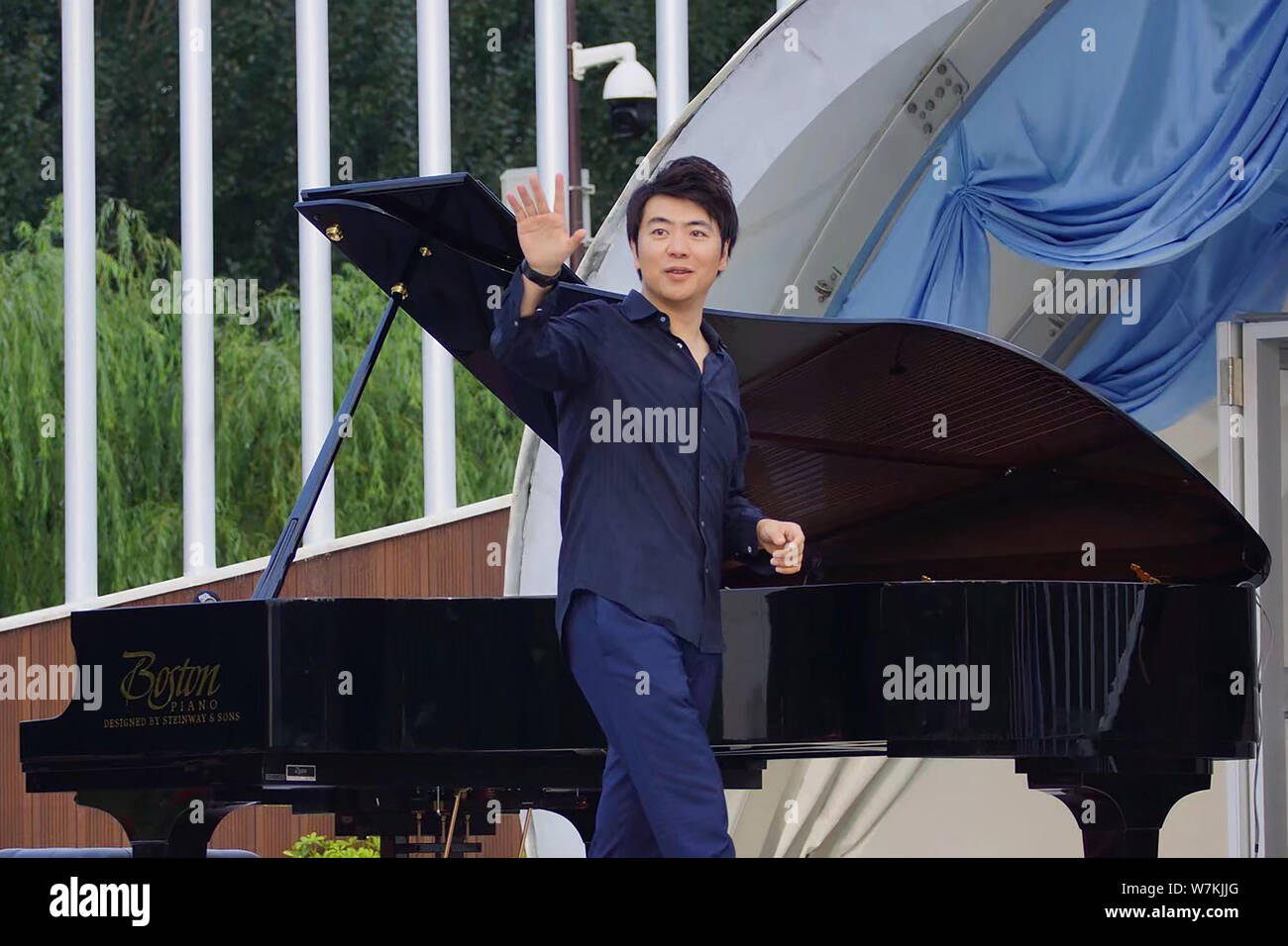 Chinese pianist Lang Lang attends the unveiling ceremony for the piano ...