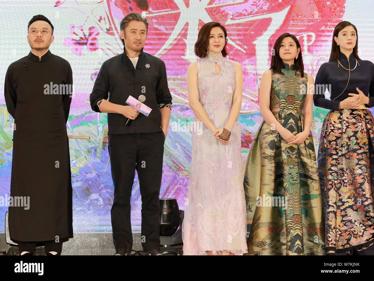 (From left) Chinese TV host Wang Han, actor Wu Xiubo, Hong Kong actress ...