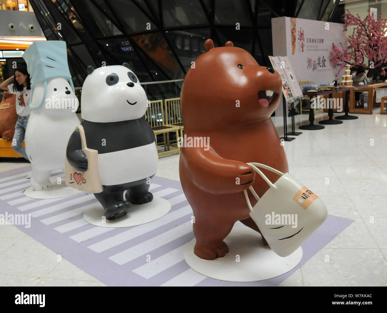Sculptures of Ice Bear, Grizzly and Panda (from left), main ...