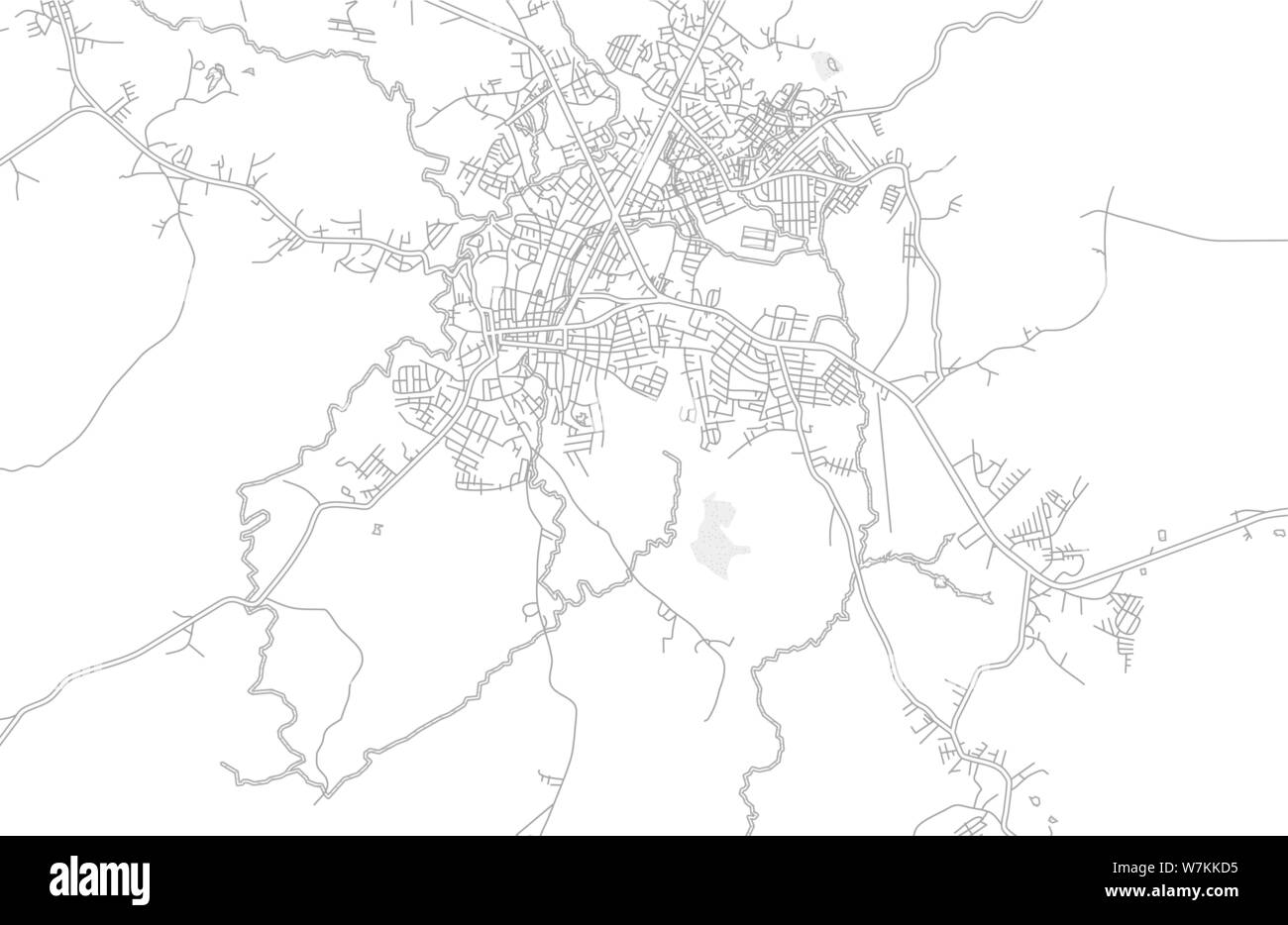 Santiago, Veraguas, Panama, bright outlined vector map with bigger and ...
