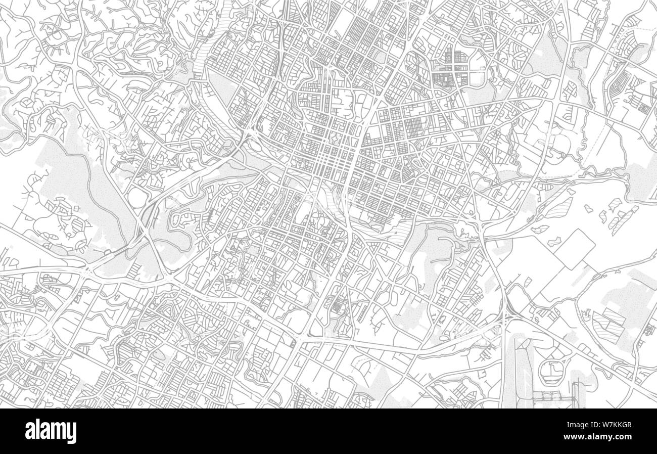 Austin, Texas, USA, bright outlined vector map with bigger and minor ...