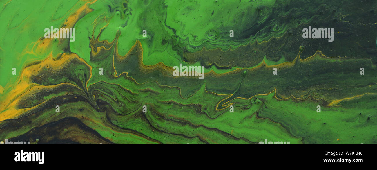 abstract marbleized effect background. green and black creative colors ...