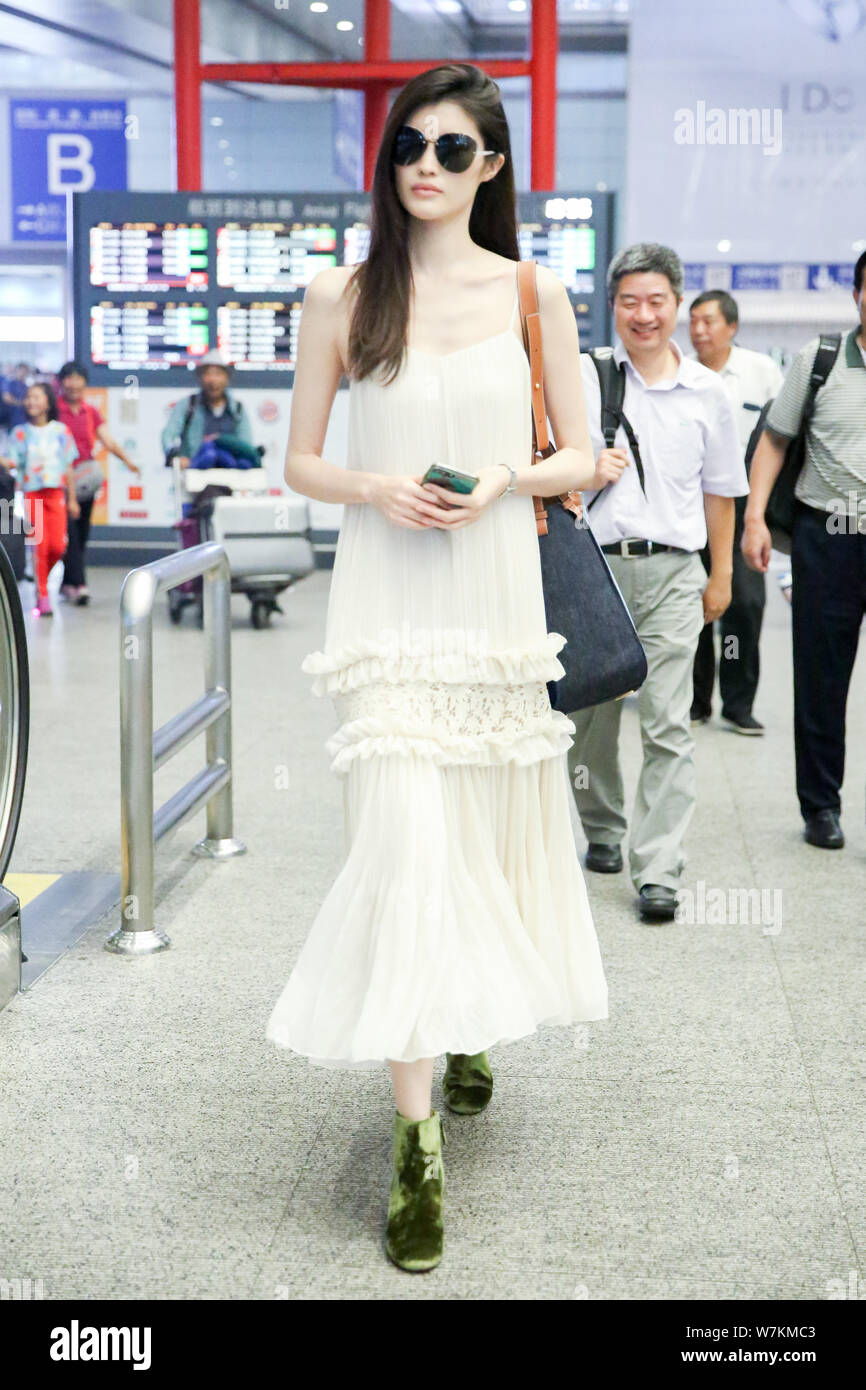 Chinese model He Sui is pictured at the Beijing Capital International ...