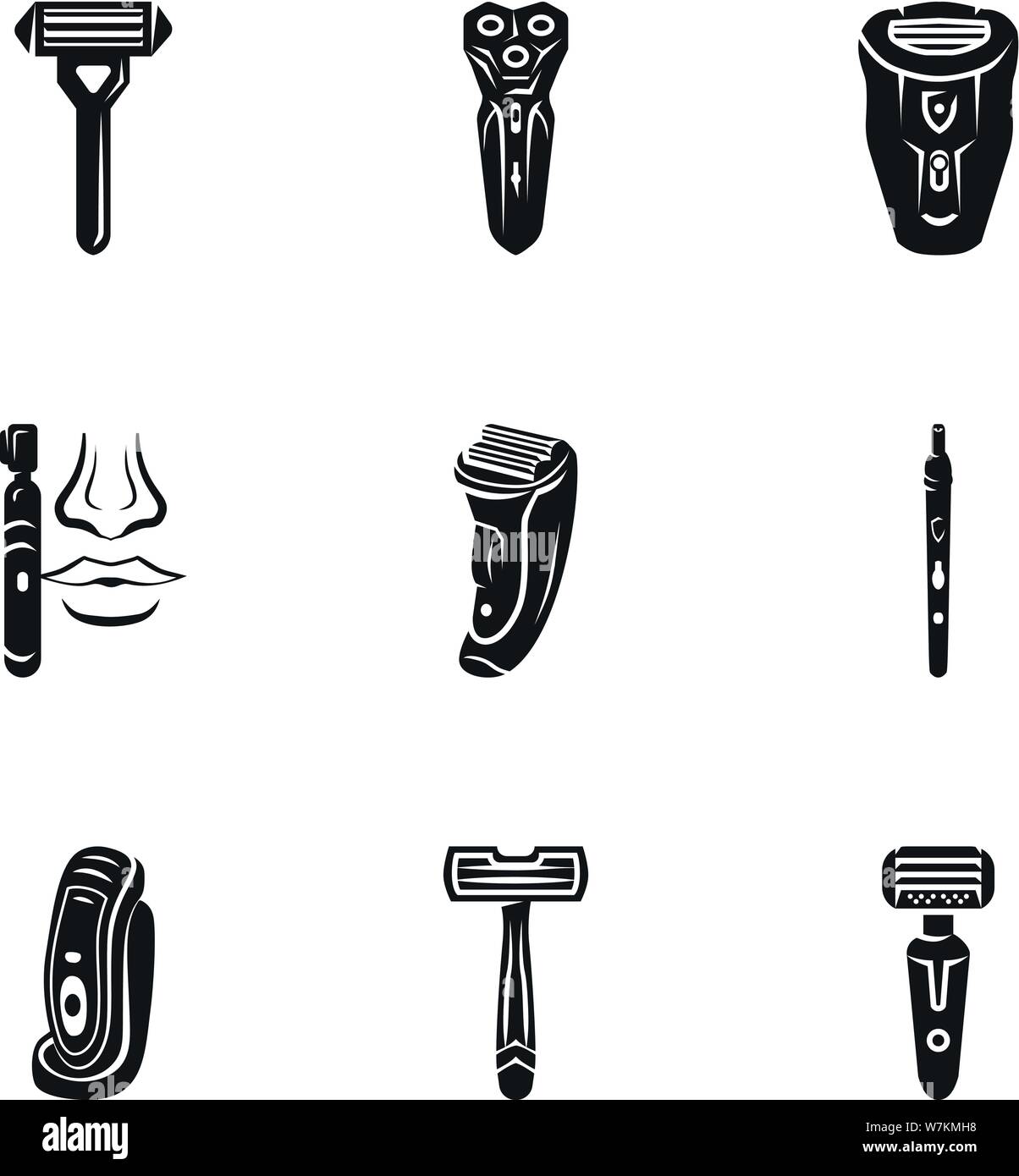 Electric shaver icon set. Simple set of 9 electric shaver vector icons ...
