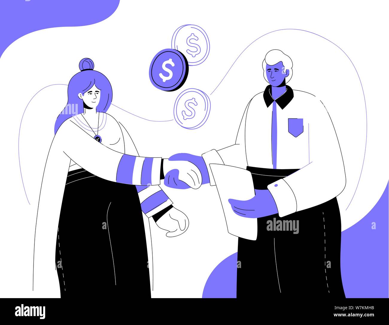 Financial relations - colorful flat design style illustration Stock ...