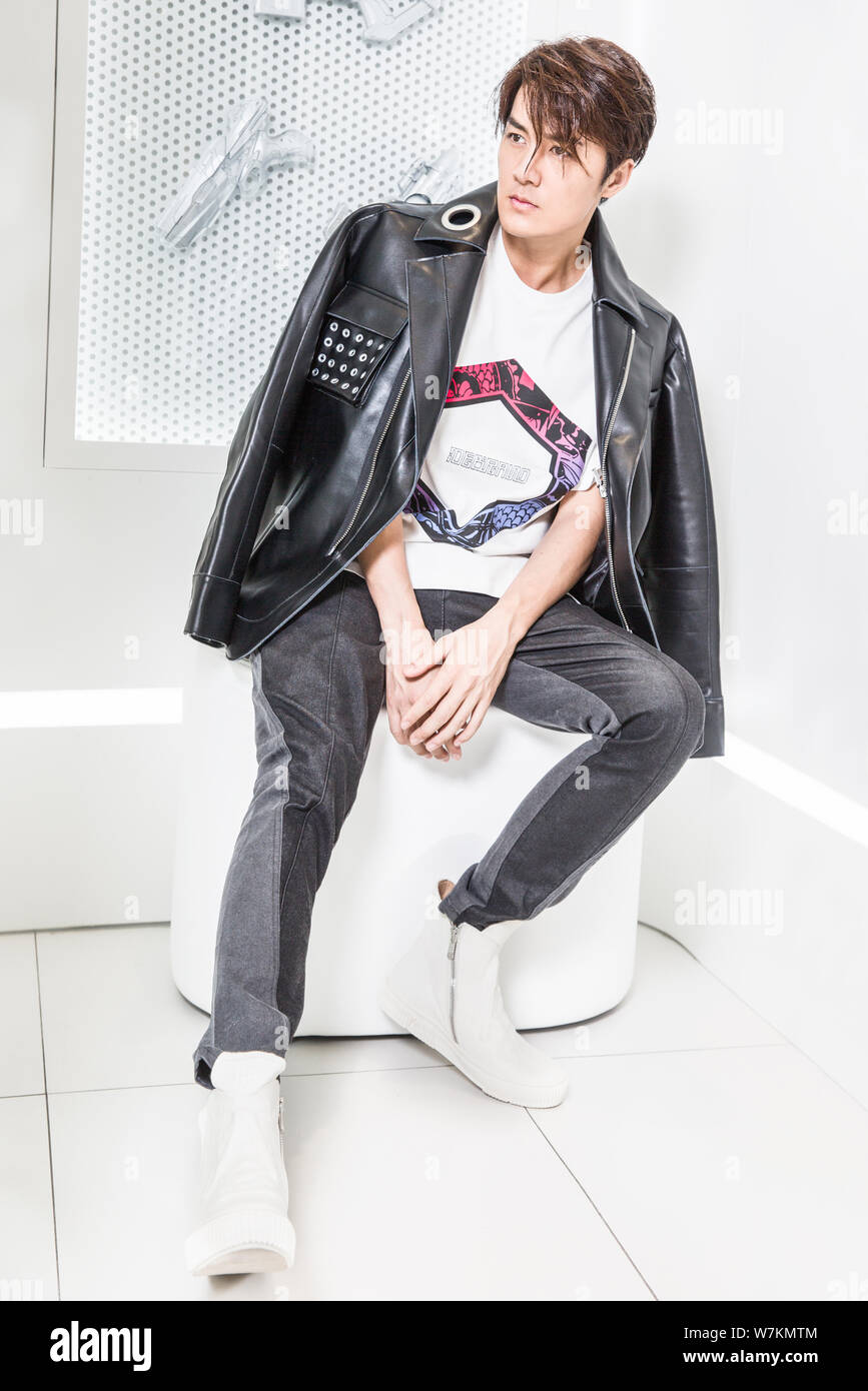 Taiwanese singer Kenji Wu poses for portrait photos during an exclusive ...