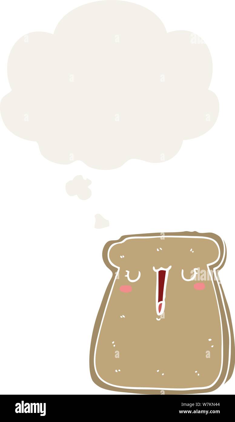 cartoon toast with thought bubble in retro style Stock Vector Image ...