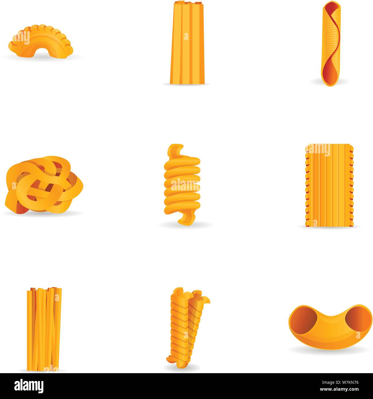 Culinary pasta icon set. Cartoon set of 9 culinary pasta vector icons ...