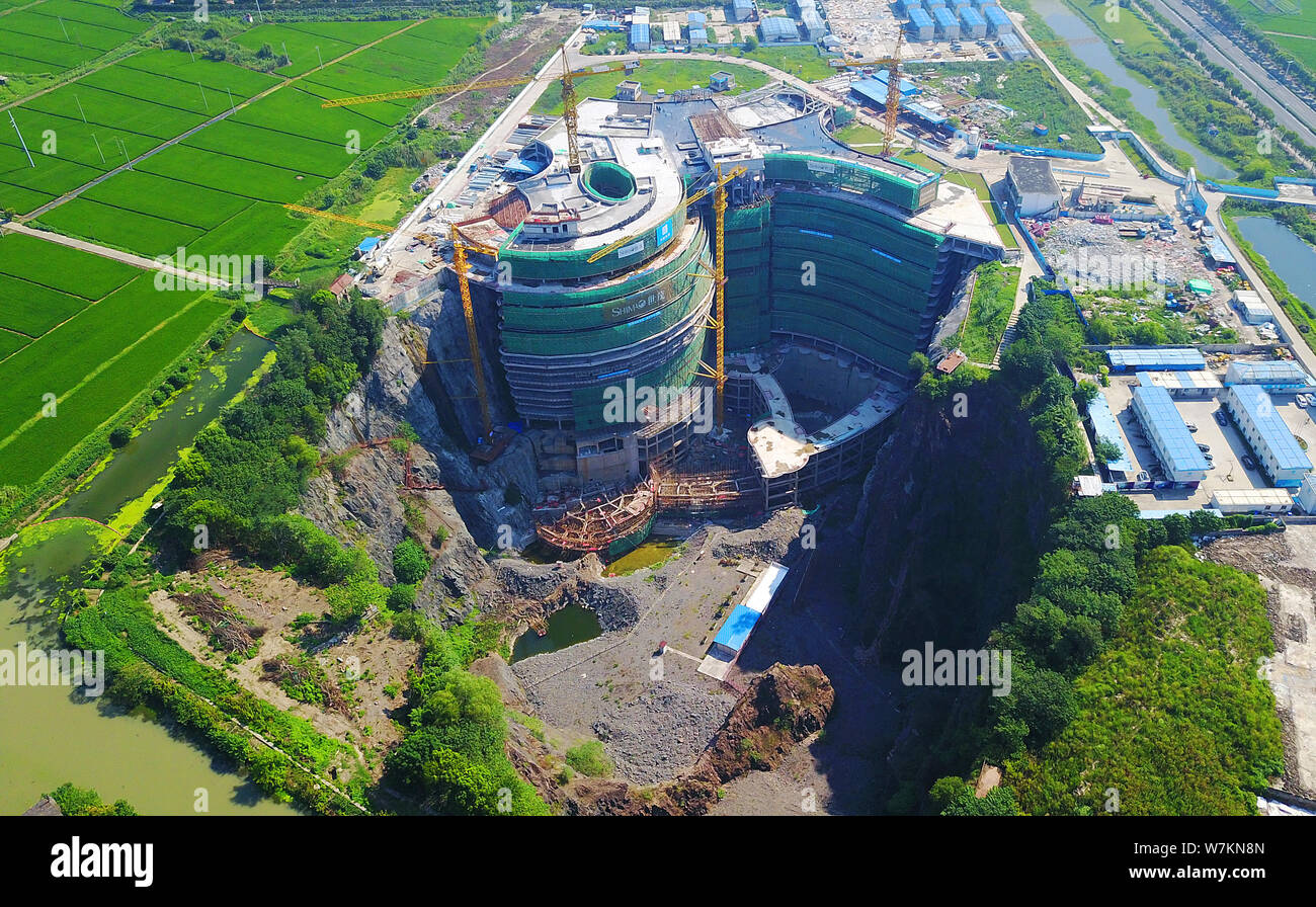 The five-star Shanghai Tianmashan Pit Hotel, also known as the Shimao ...