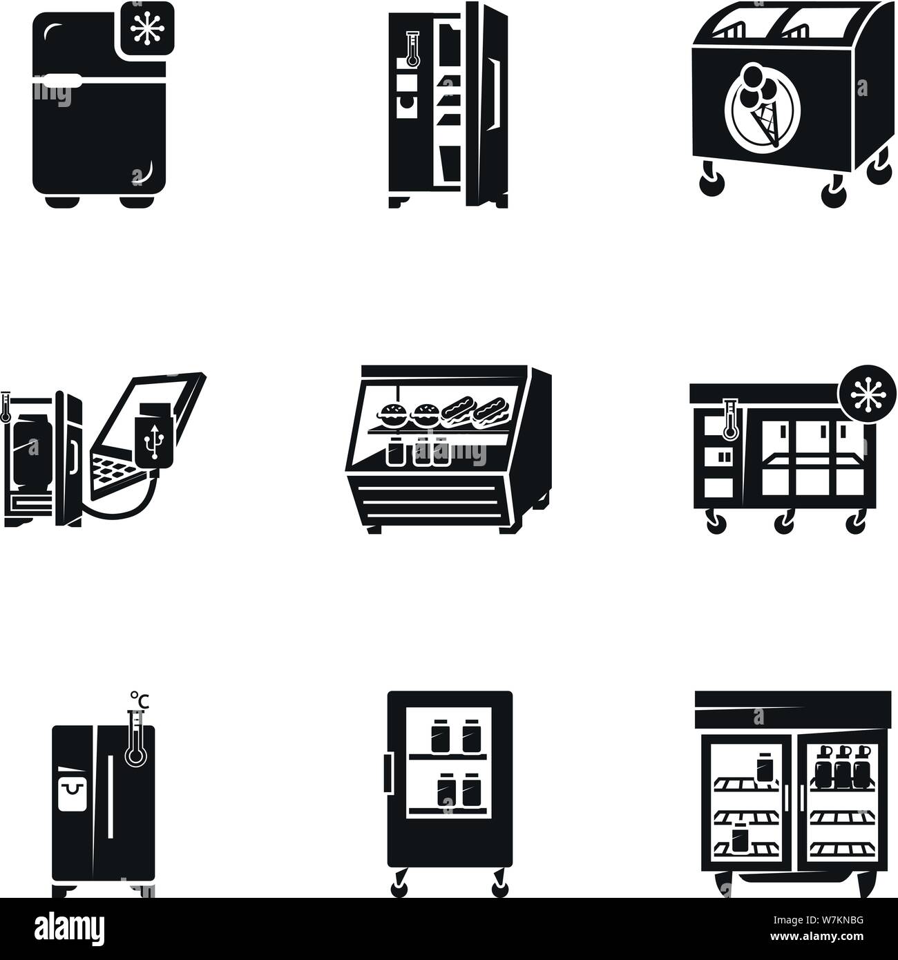Refrigerator icon set. Simple set of 9 refrigerator vector icons for ... Refrigerator icon set. Simple set of 9 refrigerator vector icons for ...